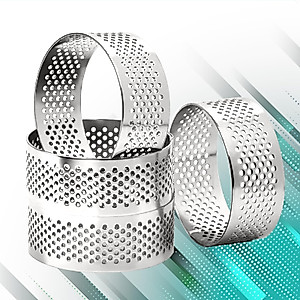 10 Pcs 1.98 Inch Stainless Steel Tart Ring, Heat-Resistant Perforated Cake Mousse Ring, Round Ring Baking doughnut tools 5cm