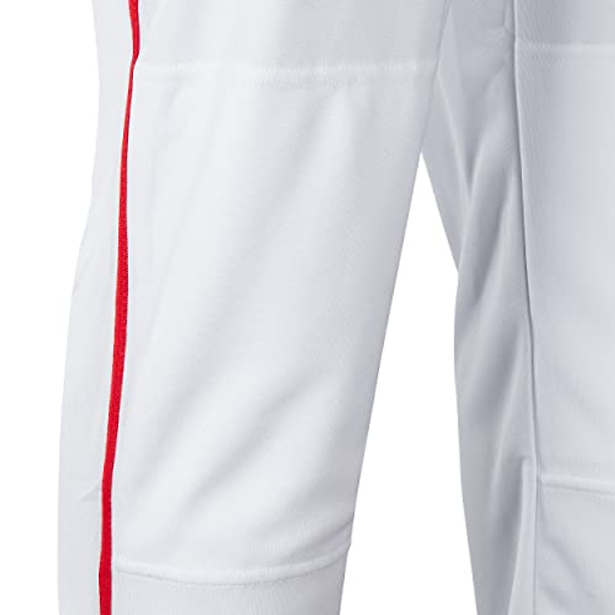 CHAMPRO Boys' Triple Crown Open Bottom Youth Baseball Pants, White, Scarlet Pipe, Medium