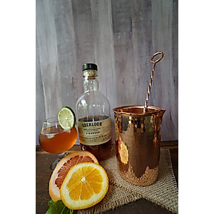 Sertodo Copper Cocktail Glass | Flat Bottom | 20 oz | 100% Pure Copper, Heavy Gauge, Hand Hammered | Keep Drinks Colder While Mixing | Professional Bartender Grade | Gift the Mixologist's Choice