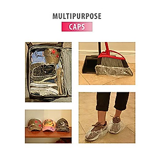 Disposable Hair Plastic Shower Cap - (50 & 100 Pack) Clear Women Shower caps Waterproof Bath Hat Processing Hair Cover for Treatment Spa Hair Salon and Home Use (50 Pack)