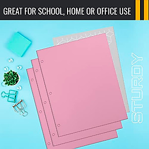 Two Pocket Portfolio Folders, 50-Pack, Pink, Letter Size Paper Folders, by Better Office Products, 50 Pieces, Pink