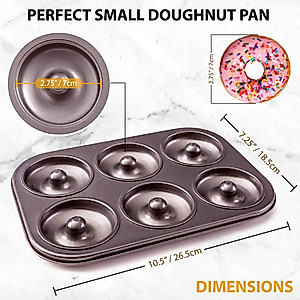 Dohnuts Donut Pan Premium 6 Cup Non-Stick Mini Doughnut and Bagel maker – for Healthier Homemade Baked Cakes