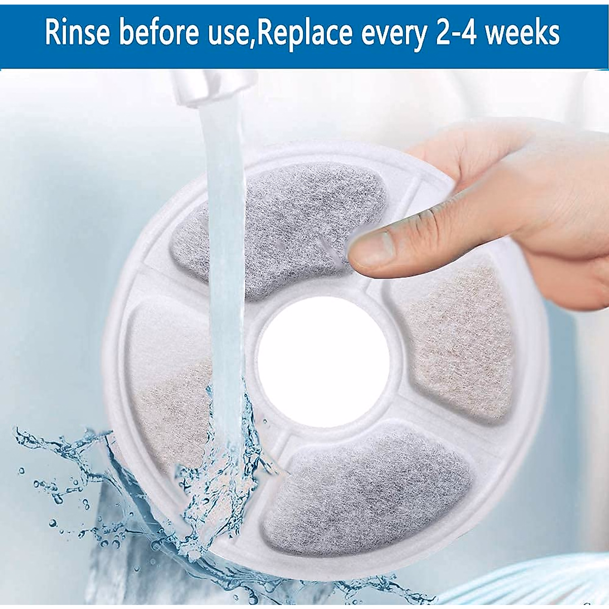 Lxiyu Pet Fountain Filter Cat and Dog Fountain Replacement Filters, Pet Water Fountain Activated Carbon Filter Keep Water Clean and Fresh Removes Bad Tastes and Odors(8 pack)