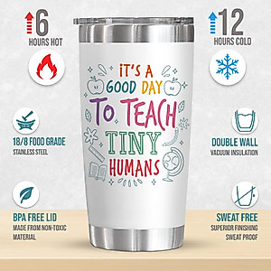 AXIARA Teacher Appreciation Gifts - 20 oz Stainless Steel Insulated Coffee Tumbler with Lid - Teachers Day Graduation Birthday Christmas Thank You Appreciation Gifts For Teacher Women Coworkers