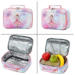 Kids Backpack For Girls School Backpack Toddler Book Bag Set Kindergarten BookBag With Lunch Box Preschool Bag(Purple-Princess)