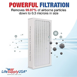 LifeSupplyUSA Particle Air Cleaner Filter Replacement Compatible with Blueair 400 Series Air Cleaners 400PF 401 401PF 410B 402 403 410 450E 455 455EB