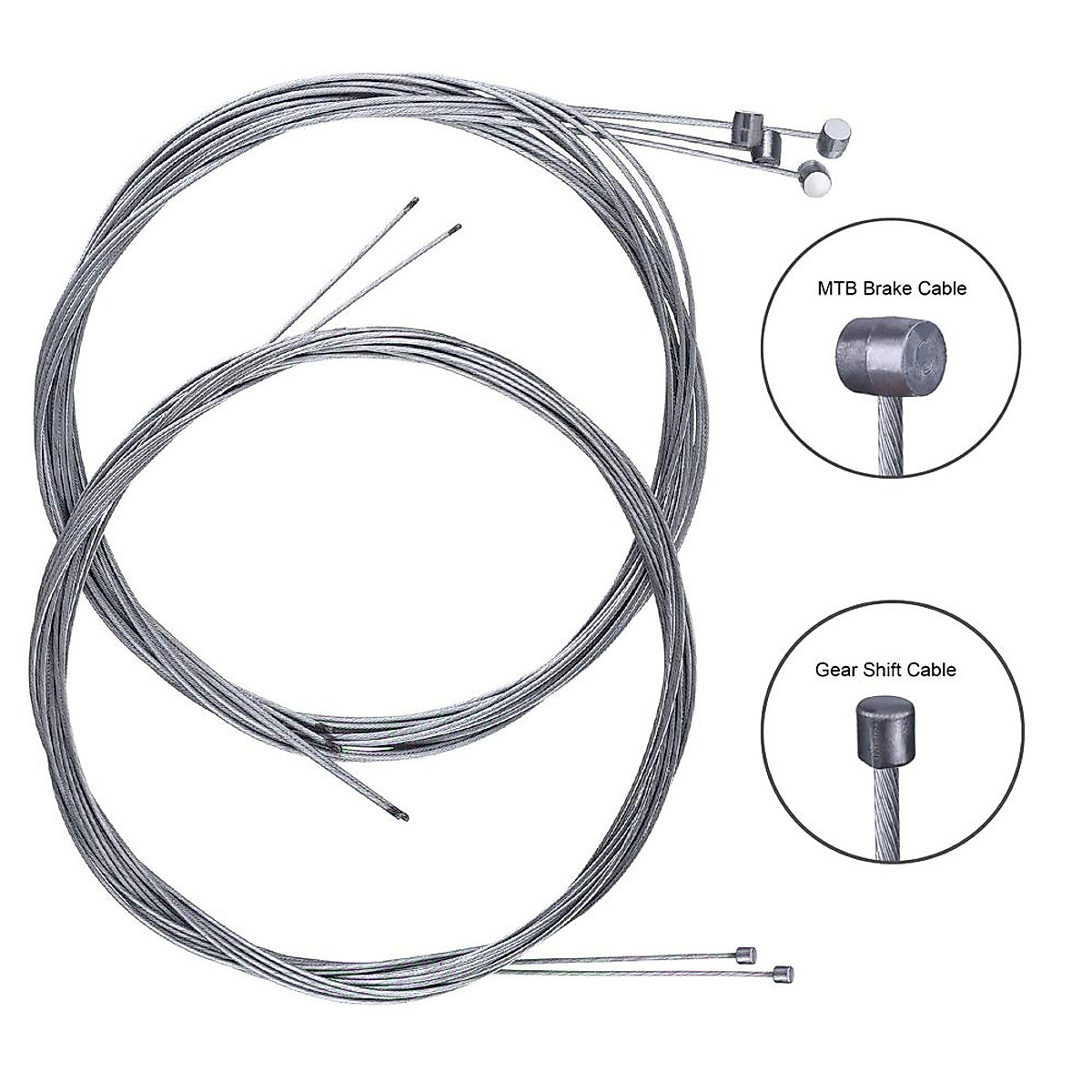 YAKAMOZ 2-in-1 Universal Bike Bicycle Shift Derailleur Cable & Brake Cable Housing Replacement Kit for Moutain Road Bike Cycling Repairing