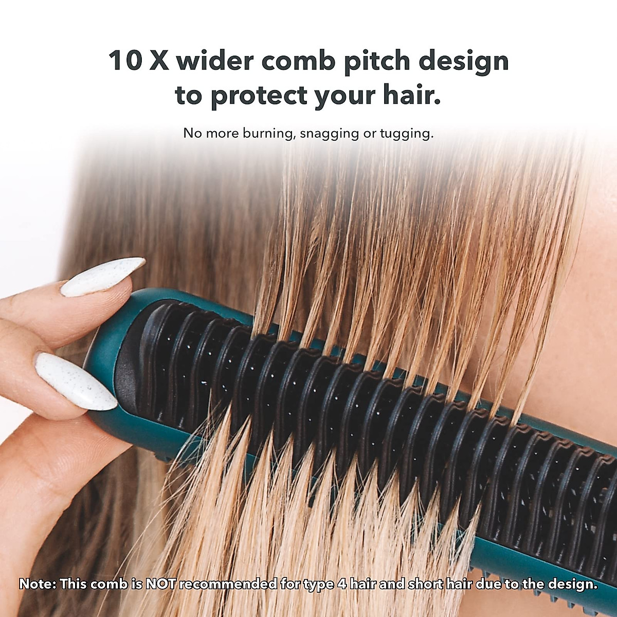 Hair Straightener Brush, Zao's Selection Ceramic Electric Straightening Comb for All Hair Types and Wigs, Less Damage & Easier-to-Use Hot Tool Than Flat Irons