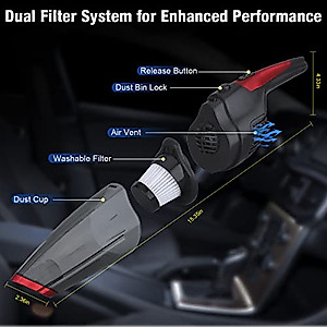 aienvh Handheld Vacuum Cordless,5800Pa Dust Busters Cordless Rechargeable,Hand Held Vacuum Cleaner Portable Handheld Sweeper Lightweight Wet Dry car Vacuum for Car Home Pet Office