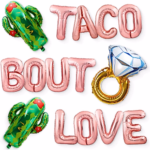Big TACO BOUT LOVE Balloons Bachelorette Party Decorations Kit - Bridal Shower Party Balloons & Supplies - Hen Party Decorations Set