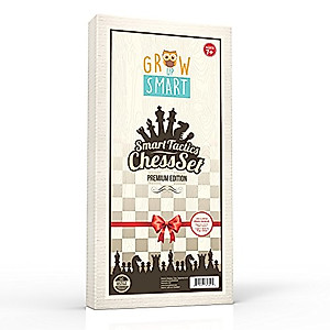 Smart Tactics 16" Folding Chess Set - Premium Edition with Chess Bag and Extra Chess Pieces