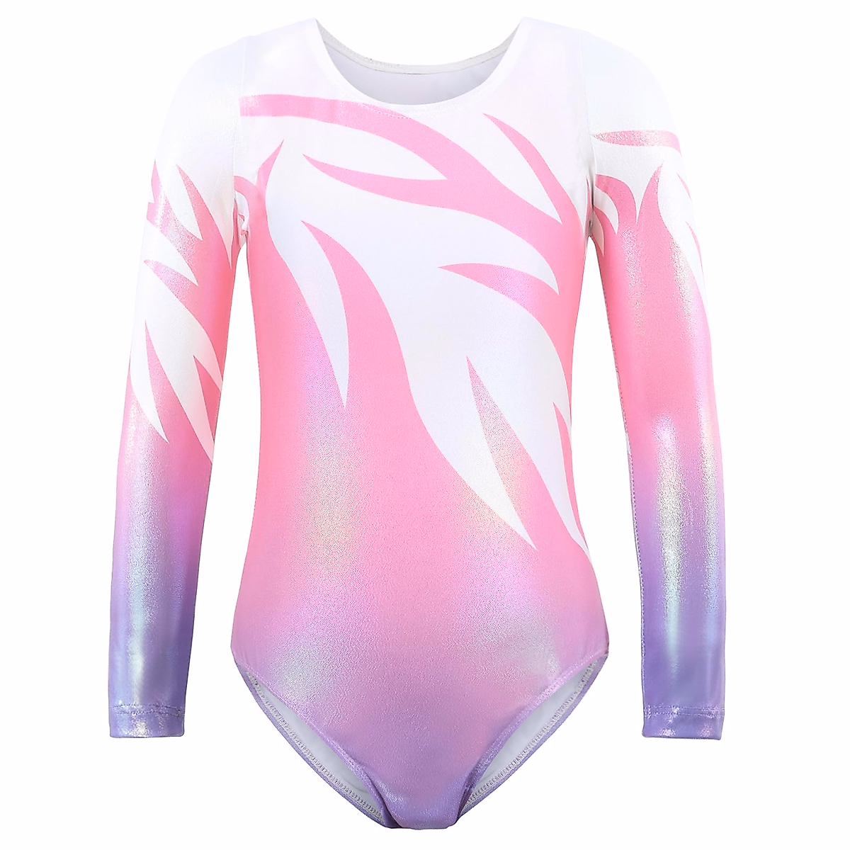 EASTBUDDY Long Sleeve Leotards for Girls Gymnastics Sparkly Toddler Gymnastics Leotard Tumbling Outfit Pink 10-12 Years