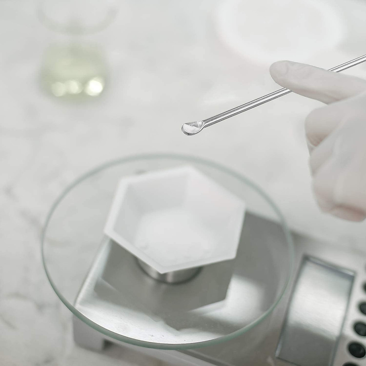 ZZHXSM 1Set of 3 Pcs Scientific Labwares Stainless Steel Double Ended Micro Lab Scoop Spoon Laboratory Equipment Half Rounded and Flat End Spatula Sampler