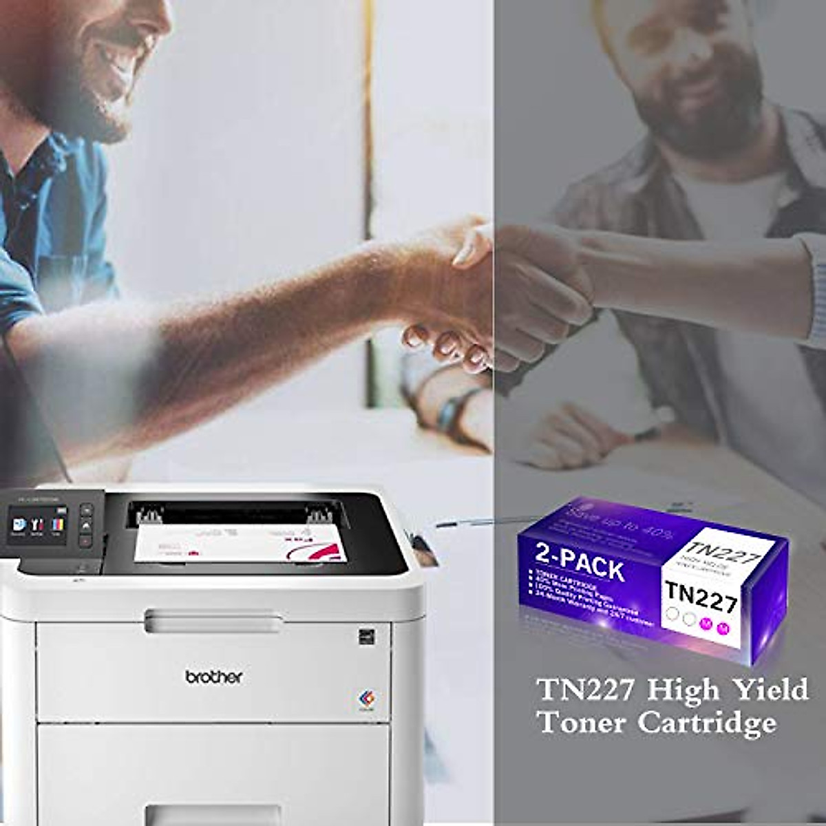 2-Pack Magenta TN227 TN-227 TN-227M Toner Cartridge Replacement for Brother TN227M MFC-L3770CDW MFC-L3750CDW HL-L3230CDW HL-L3290CDW HL-L3210CW MFC-L3710CW Printer Toner Cartridge