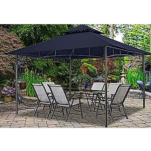MASTERCANOPY Outdoor Garden Gazebo for Patios with Stable Steel Frame(10x12, Navy Blue)