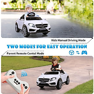 Licensed Mercedes Benz Electric Car for Kids by TOBBI,Toddler Electric Vehicle,Children Ride On Toy with Parental Remote Control/Double Doors/5 Point Safety Belt/LED Lights for Ages 3+