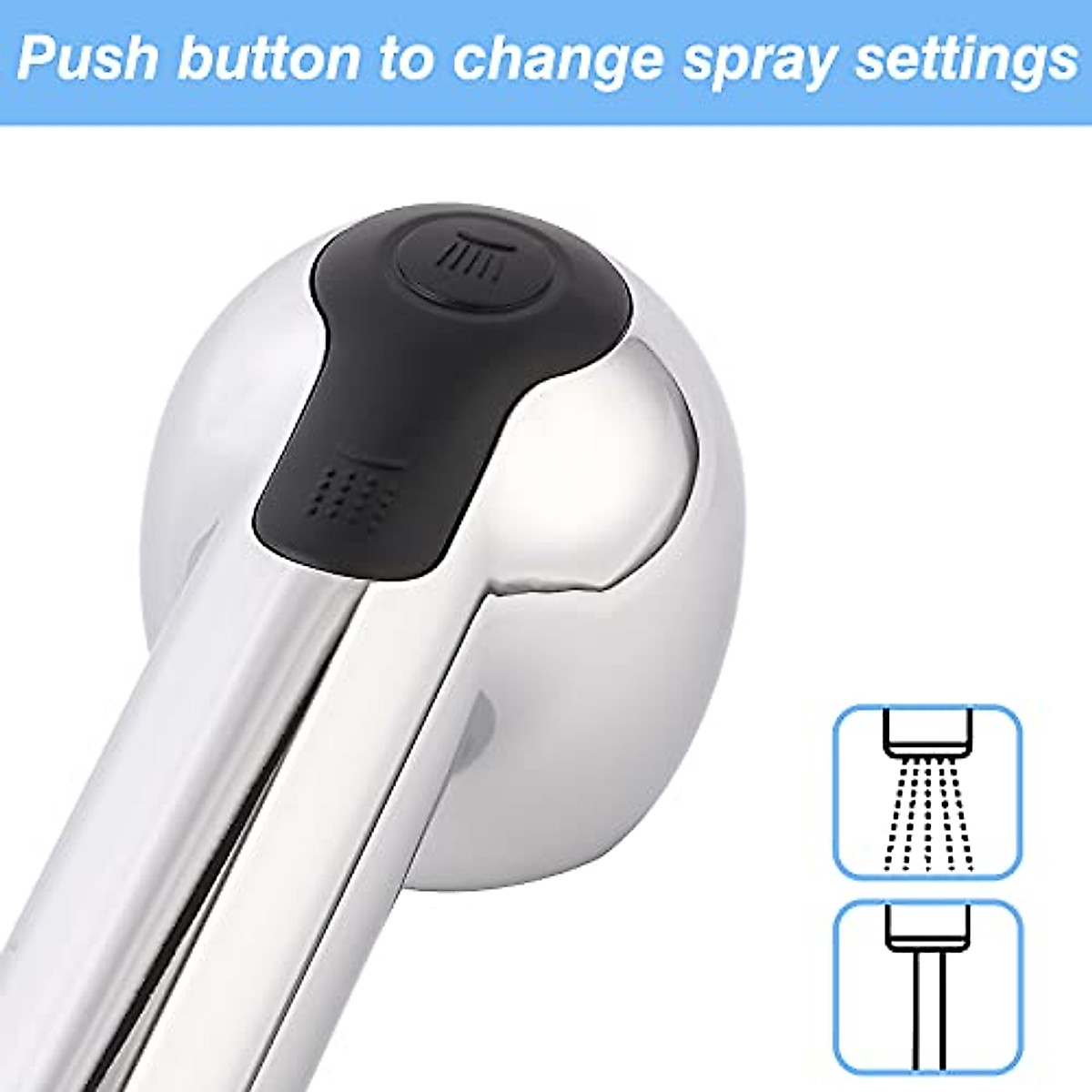 Pull Out Sink Sprayer Head Replacement, 2 Function Kitchen Sink Faucet Sprayer Head, Bathroom Faucet Head Replacement Part Pull-down Spray Head Faucet Head Kitchen Tap Sprayer Spout, Chrome