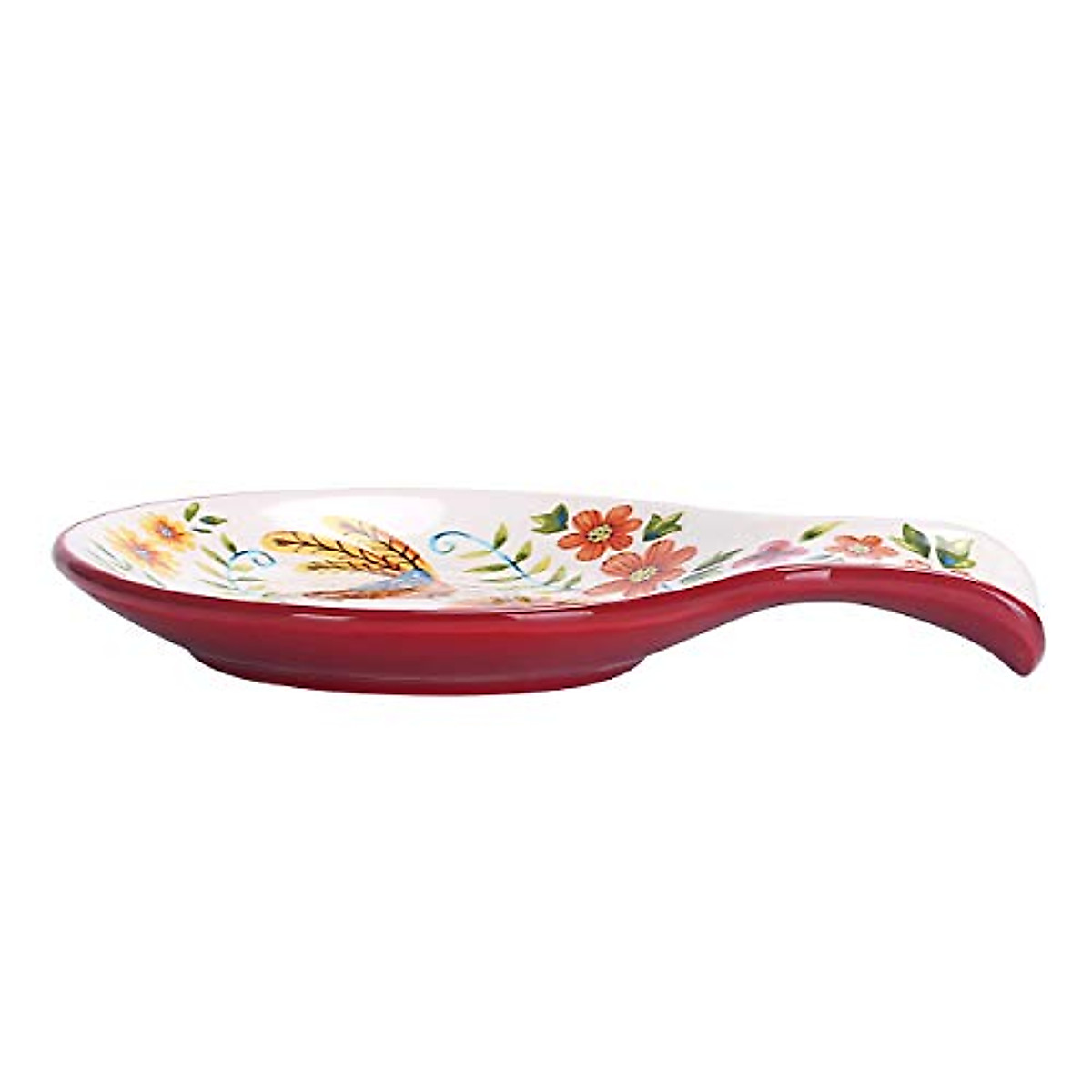 Bico Red Spring Bird Ceramic Spoon Rest, House Warming Gift, Dishwasher Safe
