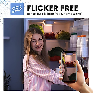 Bonlux 40 Watt T6.5 Refrigerator Light Bulb Dimmable, 120V Intermediate Base E17 Clear Appliance Bulb 5.4In T6.5 Exit Sign Light Bulb, Freezer Light, Warm White 2700K, 2-Pack