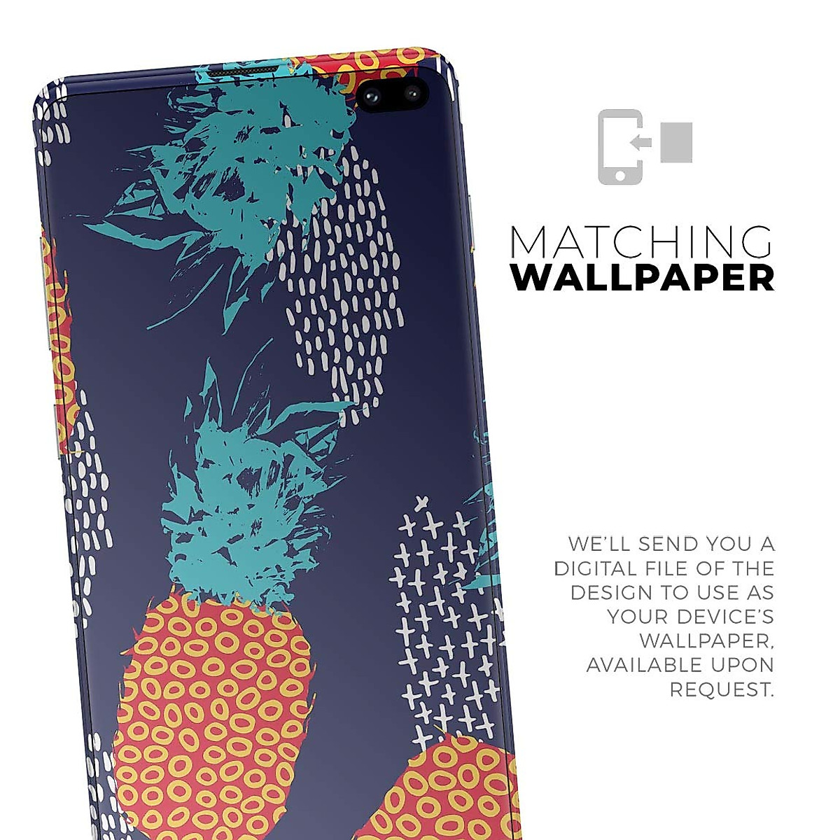 DesignSkinz Retro Summer Pineapple v4 Protective Vinyl Decal Wrap Skin Cover Compatible with The Samsung Galaxy S20 (Screen Trim & Back Glass Skin)