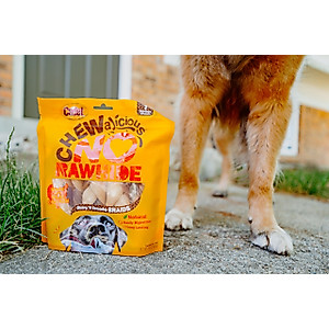 Cadet Chewalicious Chewy 'N Crunchy Braid Dog Treats, Limited Ingredient Rawhide-Free Dog Chews, Long-Lasting Made with Real Chicken, 7 Count (Pack of 1)
