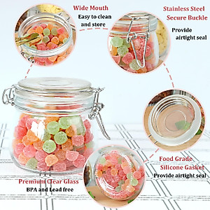 Glass Jar With Airtight Lid 16 Oz (Set Of 2) Wide Mouth Airtight Food Storage Containers Leakproof Canister For Coffee,Sugar,Chocolate Chips,Canning,Candy,Cereal,Spice,Pickle,Cookies,Dried Fruits