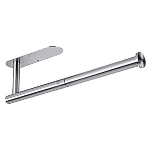 Elyum Paper Towel Holder Under Kitchen Cabinet Self Adhesive or Drilling, Spliceable Paper Towel Holder Wall Mount Sturdy and Durable Stainless Steel Towel Roll Rack for Bathroom(13 Inch, Silver)