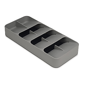 Joseph Joseph, Drawer Under Shelf Cupboard Store & DrawerStore Compact Cutlery Organizer Kitchen Drawer Tray, Large, Gray