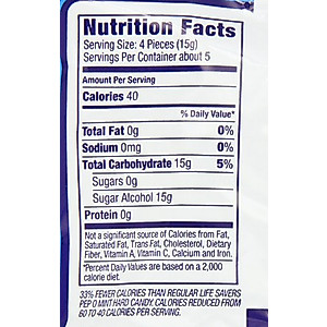 LIFE SAVERS Pep-O-Mint Breath Mints Hard Candy, 2.75 oz Bag (Pack of 12)