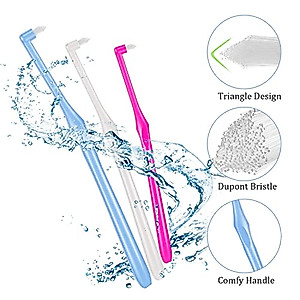6 Pieces Tuft Toothbrush Tufted Brush End-Tuft Tapered Trim Toothbrush Soft Trim Toothbrush Single Compact Interdental Interspace Brush for Detail Cleaning