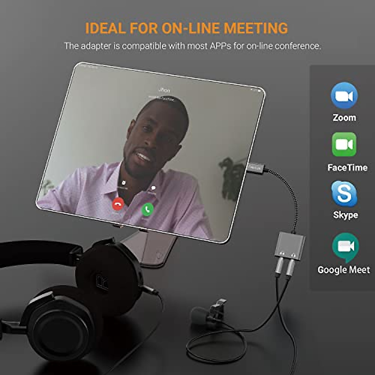 Cubilux USB C 2-Way Headphone Splitter, Type C to Dual 3.5mm Jacks Audio Sharing Adapter Compatible with New USB C iPad 10 iPad Pro, iPad Air 5/4 iPad Mini 6, Samsung S21/S20 Note 20/10, Tab S8/S7/S6