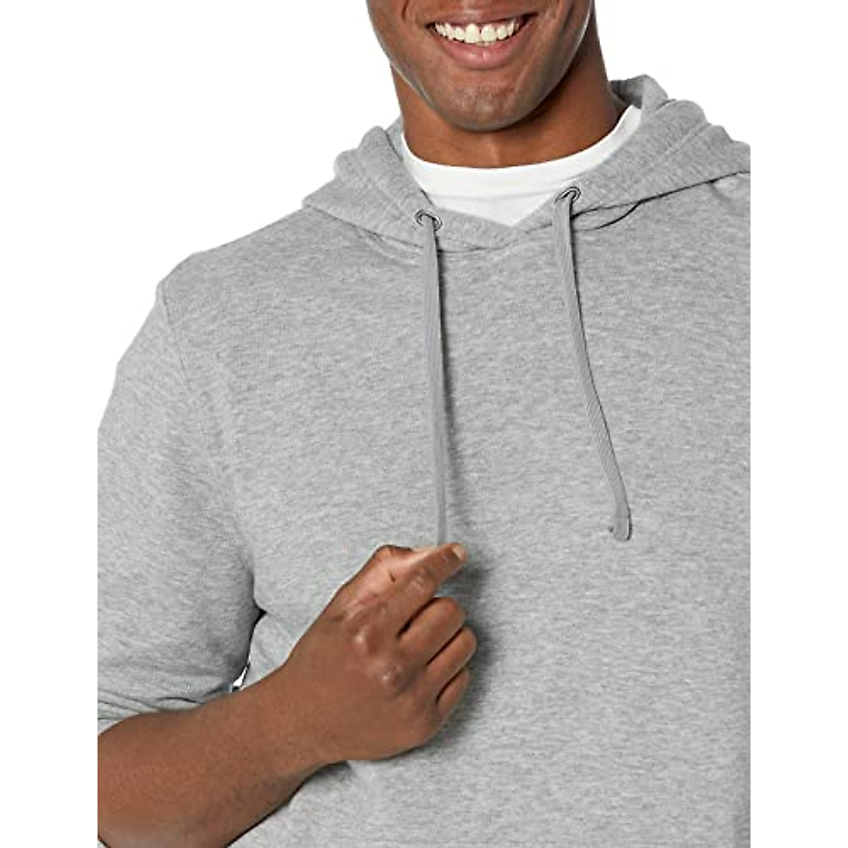 Amazon Essentials Men's Lightweight Long-Sleeve French Terry Hooded Sweatshirt (Available in Big & Tall), Grey Heather, Medium