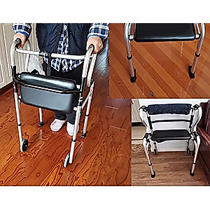 Walker Ski Glides, for1 1/8 Inch Tubes,Pop and Glide Easy Use Walker Skis, Heavy Duty Coaster Skis for Medical Walkers,Black (2)，QingTD