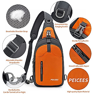 Peicees Sling Bag Backpack for Women Mens Crossbody Bag Lightweight Unisex Shoulder Chest Daypack Hiking Backpack for Outdoor