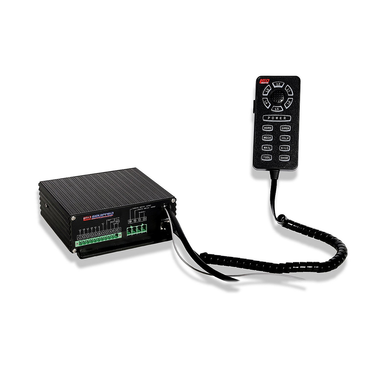 Deluxe Pelican 200 Watt Siren & Speaker PA System Police Siren Bundle - 8 modes -6 20A Switches