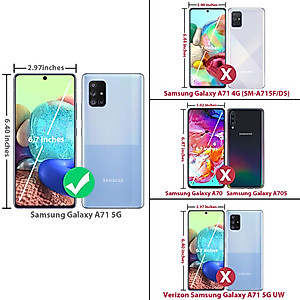 TJS Compatible with Samsung Galaxy A71 5G Case, with Tempered Glass Screen Protector, Metal Ring Magnetic Support Kickstand Heavy Duty Drop Protector Phone Case (Green)