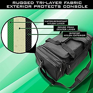 CASEMATIX Protective Travel Case Compatible with Xbox Series X & S Console, Controllers, Games and Other Accessories - Impact-Absorbing Foam Carrying Case with Customized Interior & Shoulder Strap