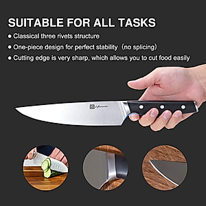 Knife Set, Hanmaster 14 Pieces German Steel Knife Sets for Kitchen with Block, Kitchen Scissors, Sharp Kitchen Knife Set for Home and Restaurants, Gift Box Packed.