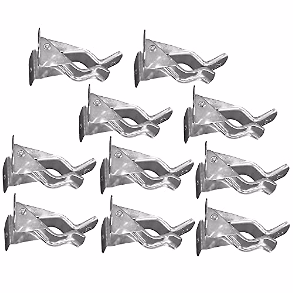 Harrier Wall-Mount Spring Clamps for Tools, Rakes and Brooms, 10-Pack