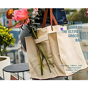 Alex Virtue Reusable Grocery Bags for Heavy Duty,Tote Bags Bulk,Foldable Shopping Bags,Utility Multipurpose Tote (White)