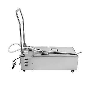 AGULIUM Mobile Fryer Filter 14.5 Gal Fryer Oil Filter Cart 370W Oil Filtration System Stainless Steel Cooking Oil Filter Machine for Restaurant and Kitchen Commercial Oil Filter Truck