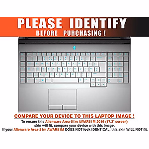 Decalrus - Protective Decal for 2019 Alienware Area-51m AWAR51M (17.3" Screen) Laptop Crocodile Skin Pattern Texture Skin case Cover wrap CROalienwareArea51m_17Black