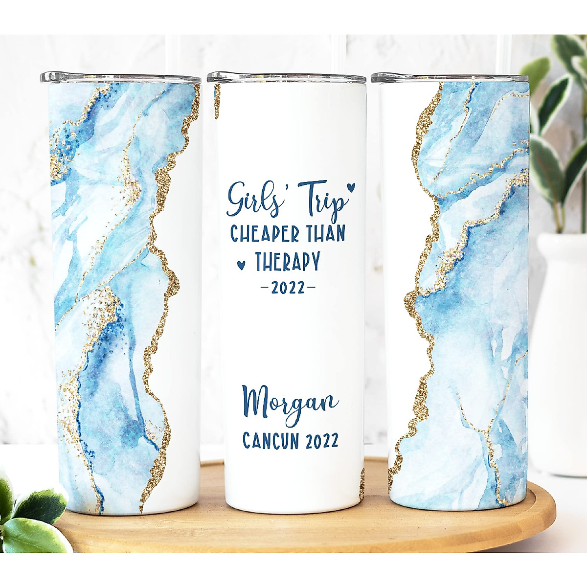 AVITO Personalized Girls Trip Tumbler, 20 oz, Cheaper Than Therapy, Girls Weekend Gift, Girls Trip Tumbler, Girls Getaway, Girls Vacation, Girls Weekend Cheaper than Therapy
