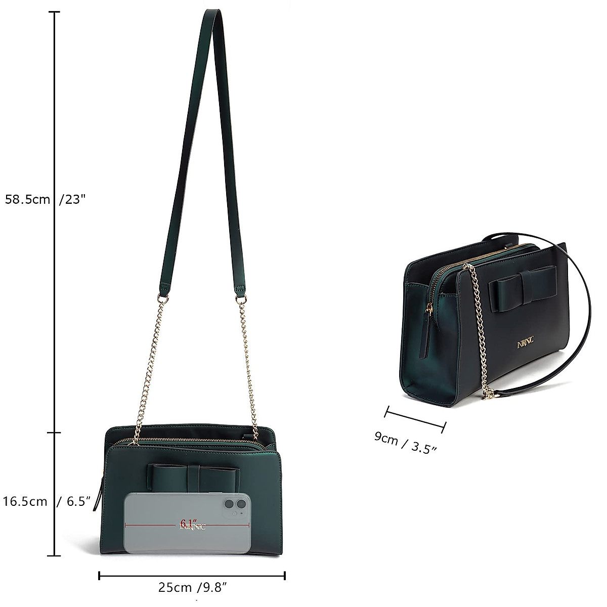 Intrinsic Vegan Leather Small Chain Side Purse Mini Crossbody Bags for Women