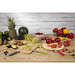 KUHN RIKON Colori+ Classic 2-Piece Paring Knife and Utility Knife Set with Safety Sheaths, Green