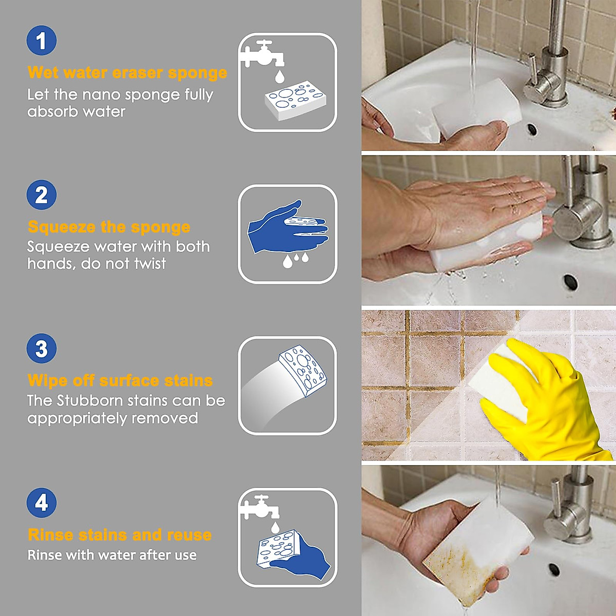 25pack Magic Cleaning Sponge Multifunctional Household Melamine Foam Brush, Suitable for Furniture, Kitchen, Bathroom, car, Yacht, White Goods and Electronic Products, etc., for Surface Cleaning.