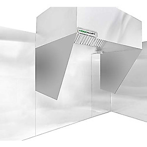 HOODMART Pair Half Insulated Side Curtains for Commercial Kitchens and Restaurant Hoods, Stainless Steel