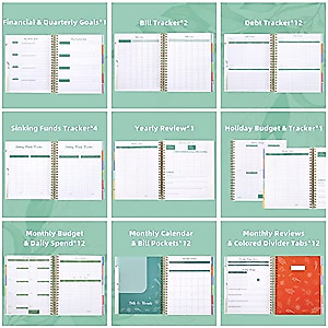 SOLIGT 8.5 x 11 inches Large Budget Planner and Monthly Bill Organizer – Premium Hardcover Budget Book with 12 Pockets – Monthly Budget Planner for Savings, Debt, Expense Tracking – Budget Tracker with Stickers