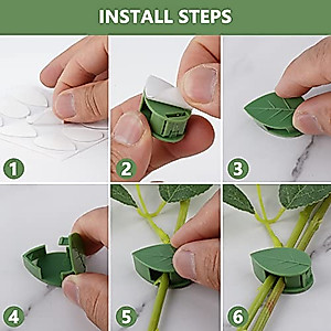 Greastar 30pcs Plant Clips,Plant Clips for Climbing Plants,Plant Climbing Wall Fixture Clips Support Vines and Wires to Hang on Wall, Leaf Shaped Holder for Home Decoration and Organizing
