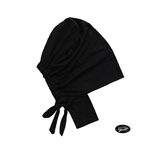 Solid color 3- pack full cover inner hijab cap. Under scarf cap for Muslim women. Coffee, black and blue color inner hijab cap…